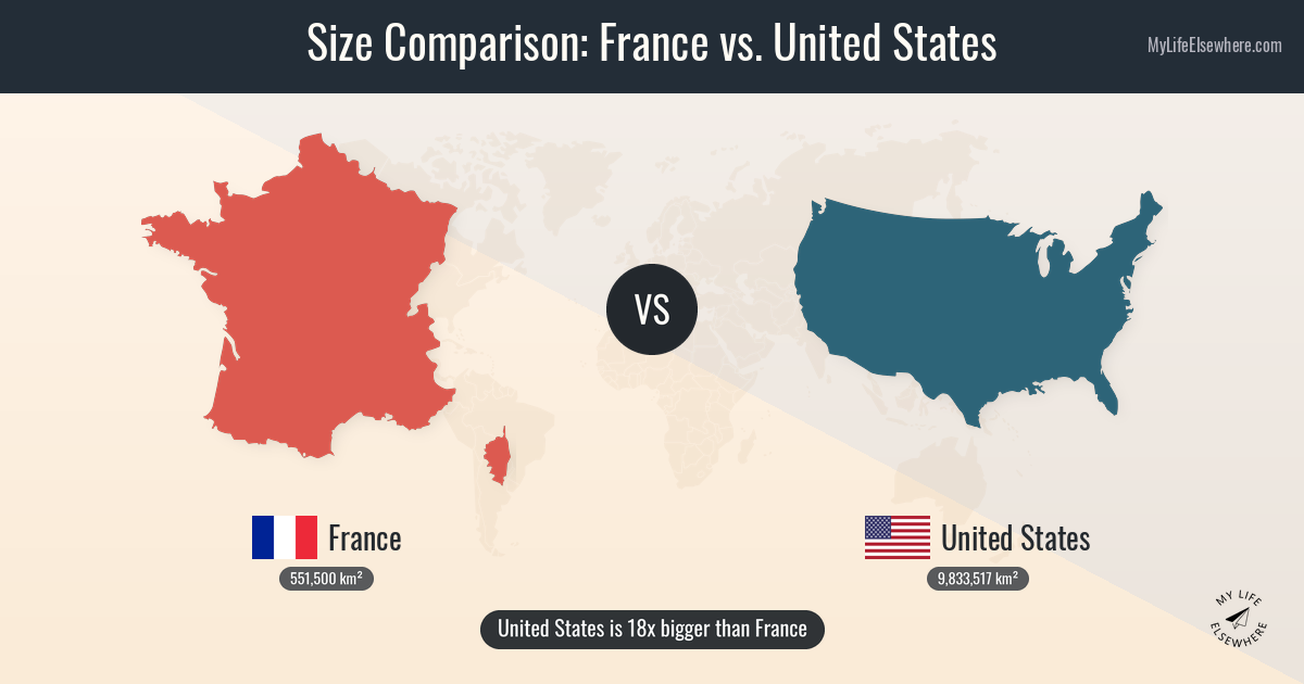 Size of France compared to United States