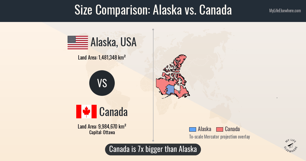 Size of Alaska compared to Canada