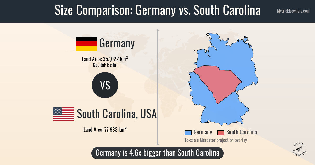 Size of Germany compared to South Carolina