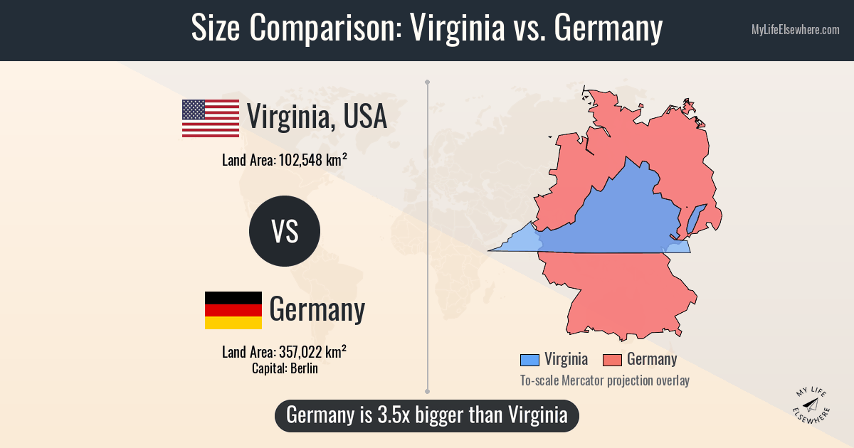 Size of Virginia compared to Germany